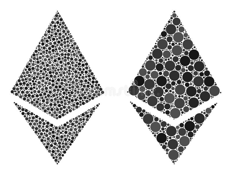 Circle Ethereum Crystal Icon Mosaic Editorial Stock Image ...