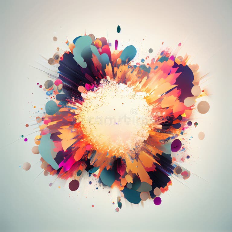 Circle Explosion with Soft Color Stock Illustration - Illustration of ...