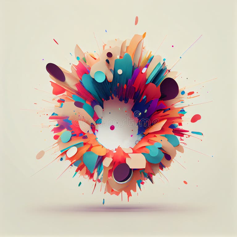 Circle Explosion with Soft Color Stock Illustration - Illustration of ...