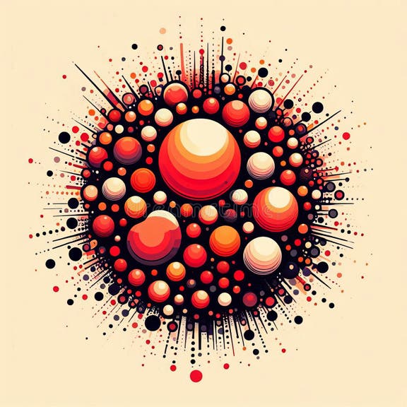 Circle Explosion a Stylized Illustration of an Explosion Created Stock ...