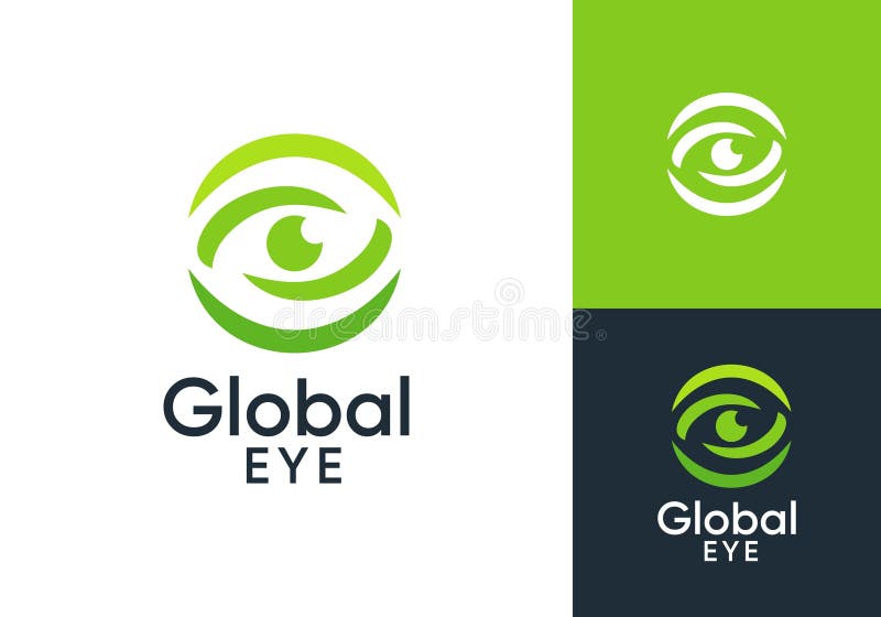 Circle Eye Global Logo Design. Vision Digital Connection Icon Vector ...