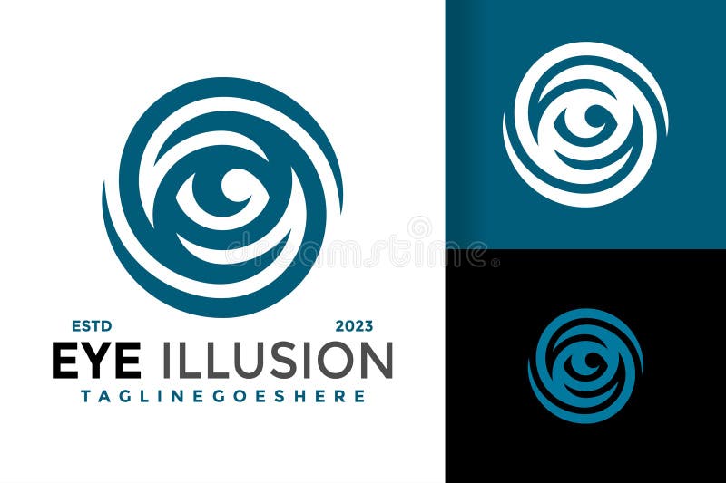 Circle Eye Illusion Logo Design Vector Symbol Icon Illustration Stock ...