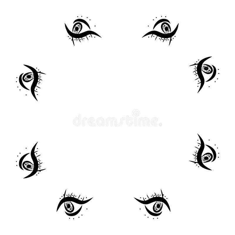 Circle of eyes stock vector. Illustration of diagonal - 163893518
