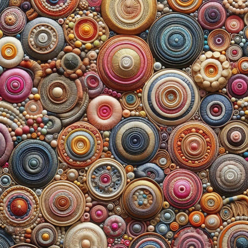 Circle Fabric a Fabric Texture Design Composed of Circles Creati Stock ...