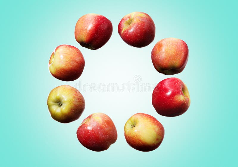 Circle of Apples and Pears Isolated on White Stock Image - Image of ...
