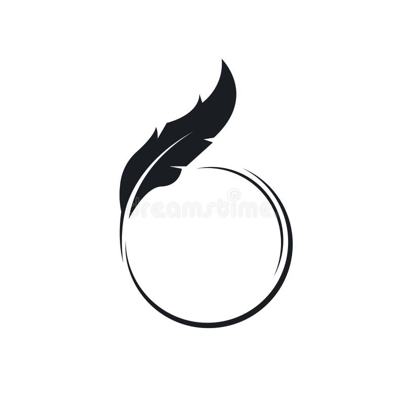 Circle Feather Icon Illustration Vector Template Stock Vector ...