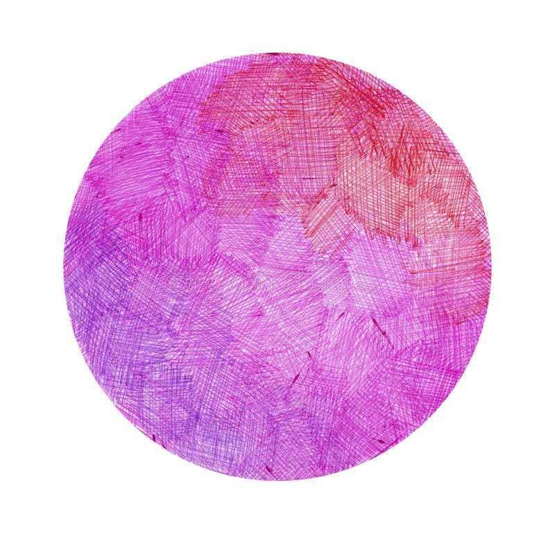 Circle Filled with Stroke Texture. Different Colors. Isolated on White ...