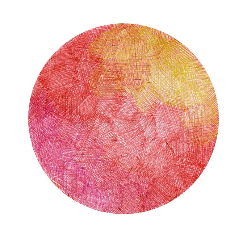 Circle Filled with Stroke Texture. Different Colors. Isolated on White ...