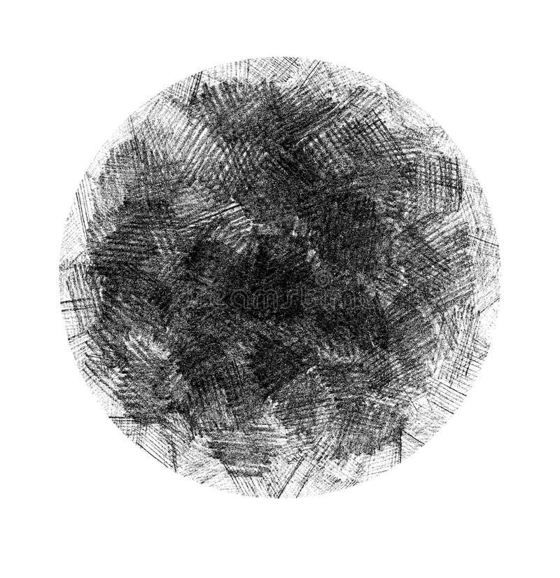 Circle Filled with Stroke Texture. Pencil Drawing. Isolated on White ...