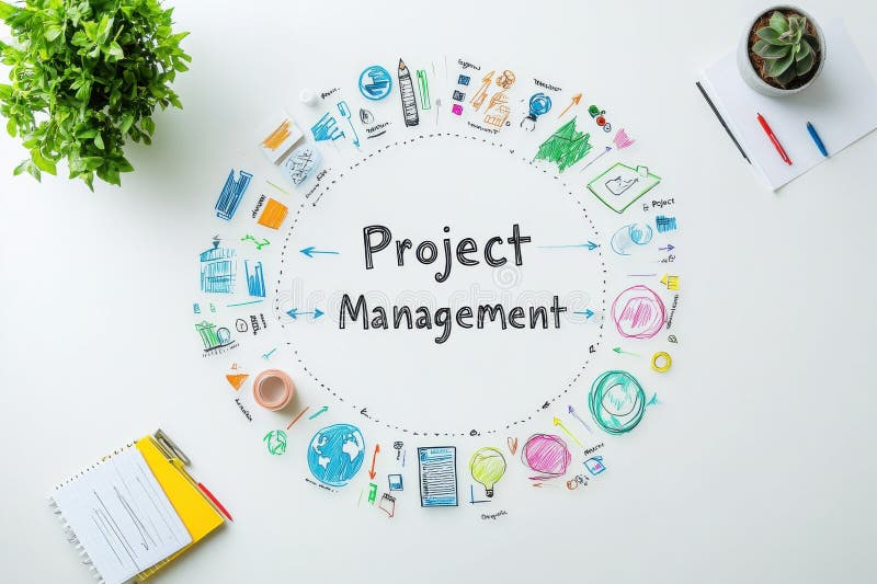 Colorful Circle Word Project Management Written Center Stock Photos ...