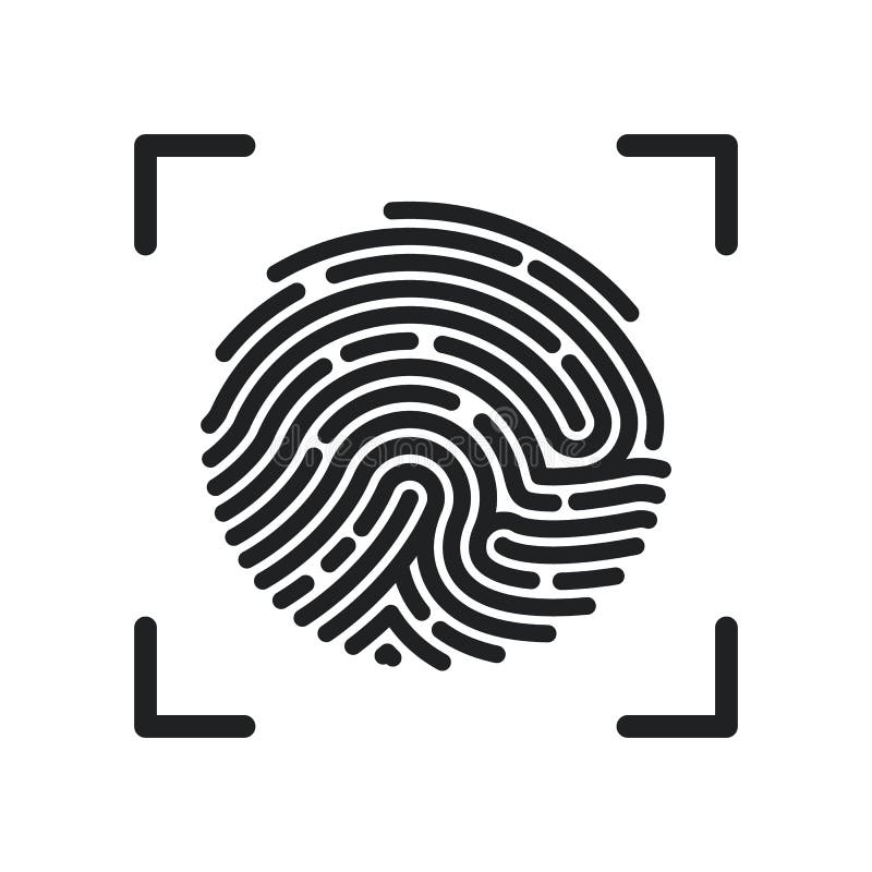 Set of Circle Fingerprint Icons Design for App. Finger Print Flat Scan ...
