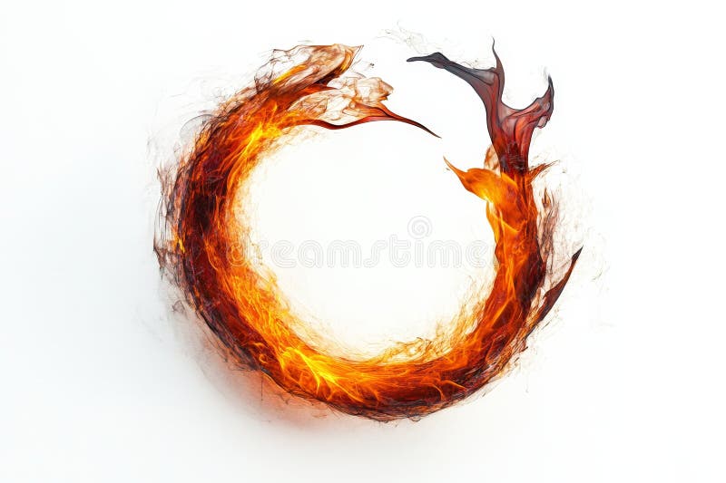 Circle Fire Flame Isolated on White Background. Stock Illustration ...