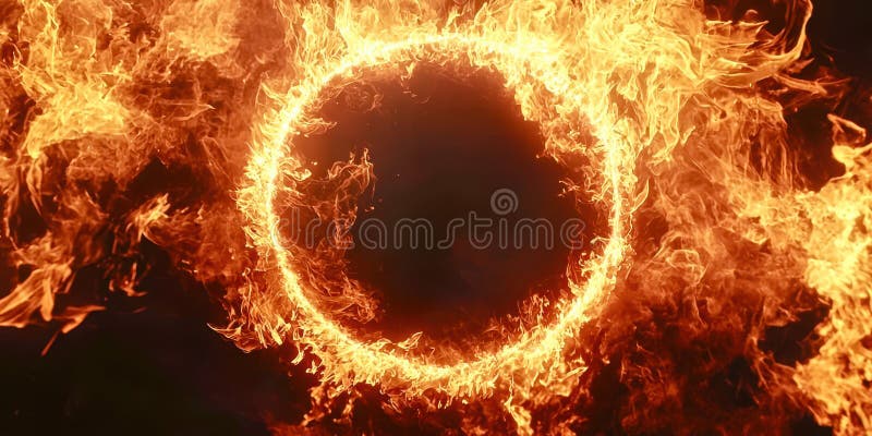 A Circle of Fire with a Hole in the Middle Stock Illustration ...