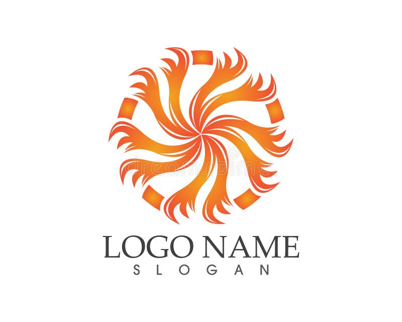 Circle Fire Icon Logo Design Vector Illustratiion Stock Vector ...