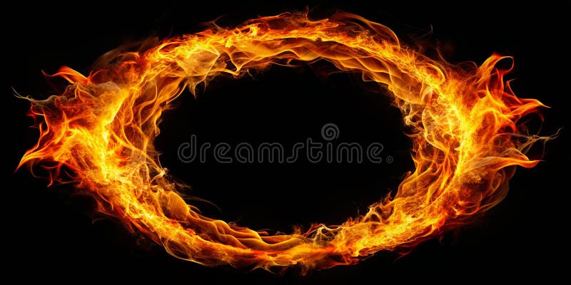 Circle of Fire Ring of Flames a Fiery Circle AI-Generated Content Stock ...