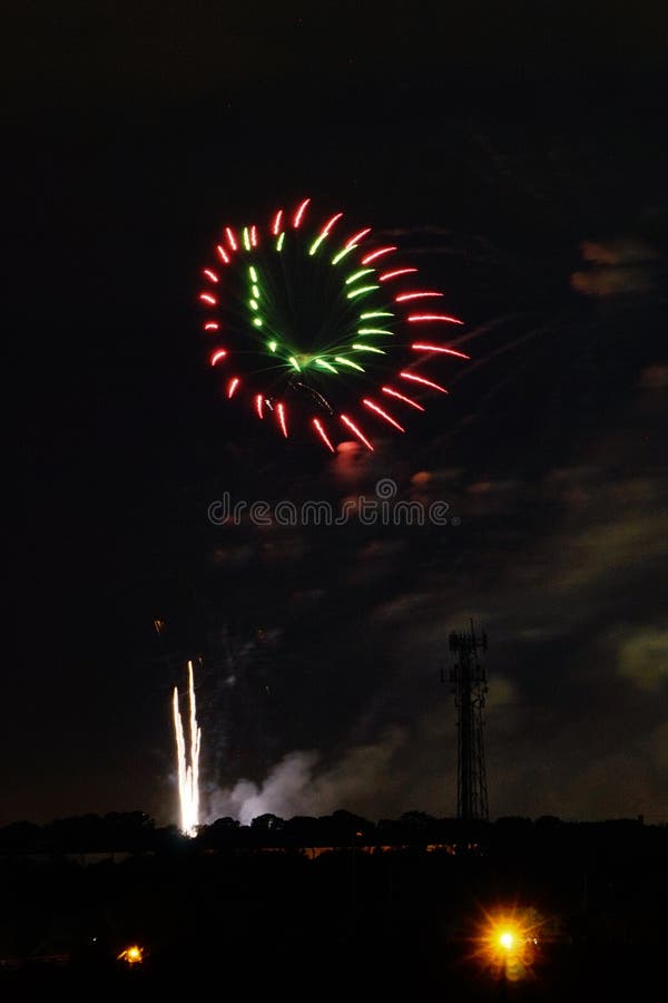 Circle Fireworks stock photo. Image of beautiful, finale - 96001018