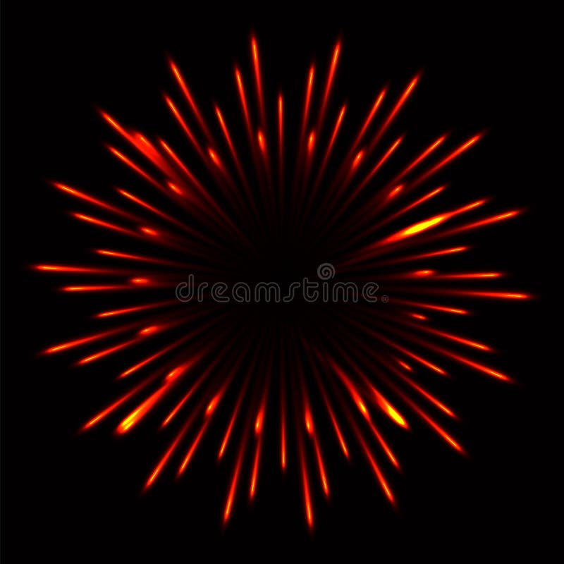 Circle Fireworks Orange Background. Vector Stock Illustration for ...
