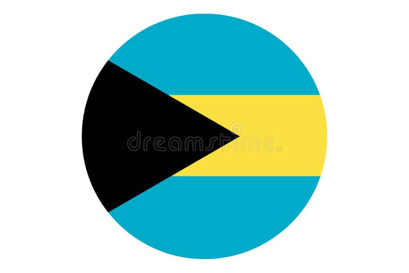 Circle Flag Vector of Bahamas on White Background Stock Vector ...