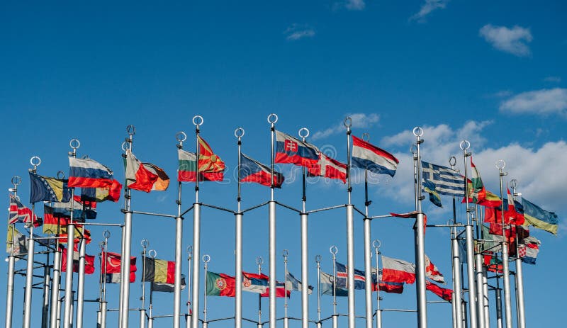 Circle of flags stock image. Image of diversity, signs - 252825451