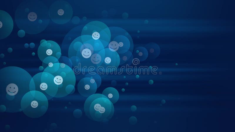 Circle of Floating Smiley Faces on Blue Background a Playful Array of ...