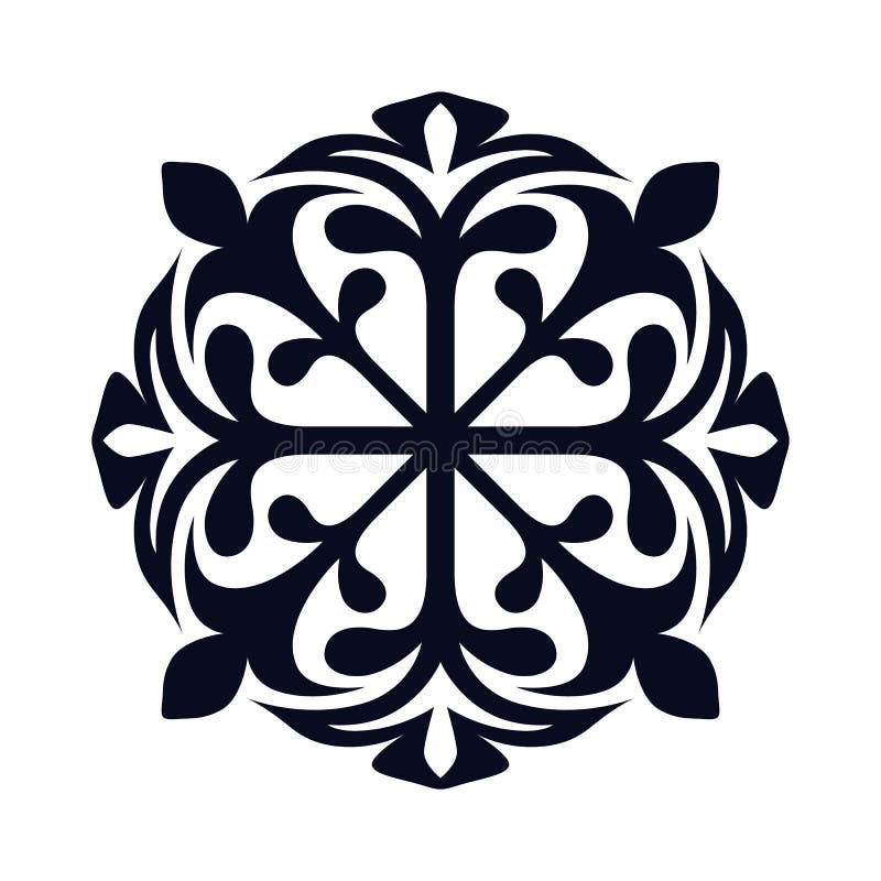 Circle Floral Alpona Template Stock Vector - Illustration of background ...