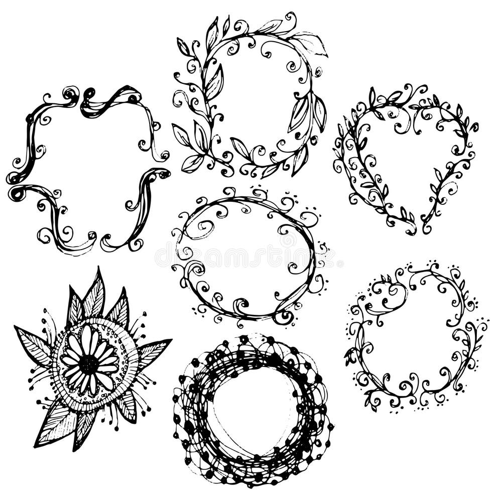 Hand Drawn Circle Borders Stock Illustrations – 1,639 Hand Drawn Circle ...