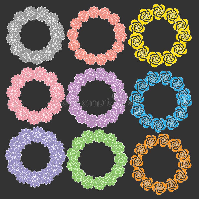 Circle with flower stock illustration. Illustration of flower - 71957198