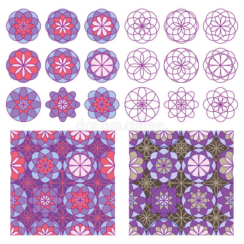 Circle Flower Inside Seamless Pattern Stock Vector - Illustration of ...