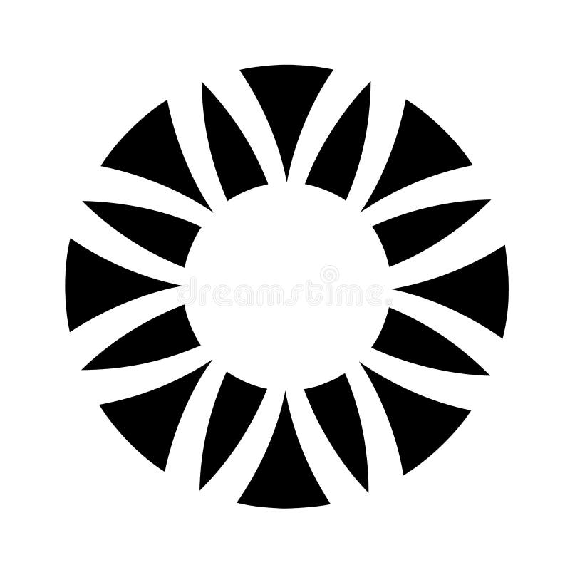 Circle Flower Segmented Logo Icon, Simple Style Stock Illustration ...
