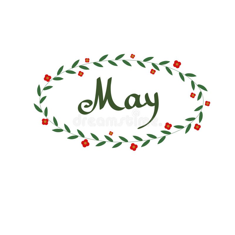 Circle with Flowers May stock illustration. Illustration of banner ...