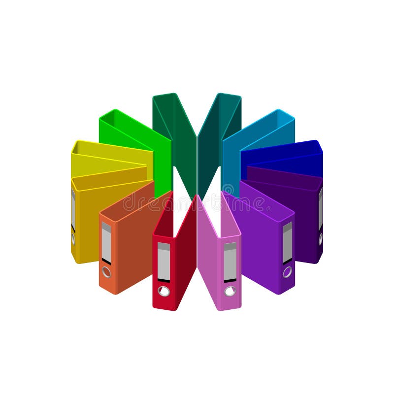 Circle from Folders.Vector Illustration.Isometric View Stock Vector ...