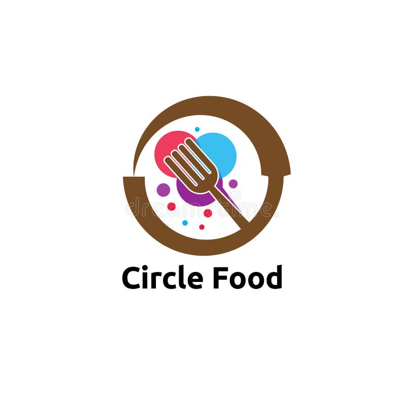 Circle Food Logo Designs Concept with Simple Concept, Icon, Element ...