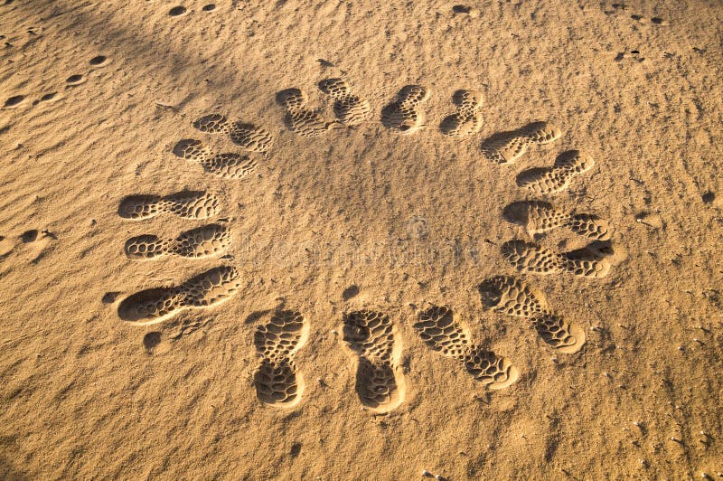 Circle of Footprints stock image. Image of tracks, abstract - 31213227