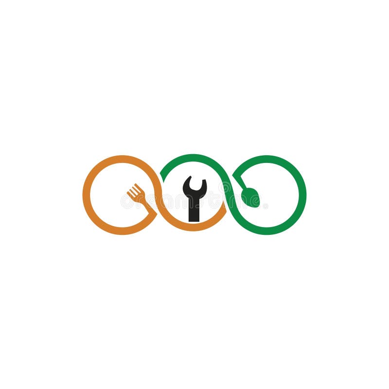 Circle Fork Spoon Vector Logo Template Stock Vector - Illustration of ...