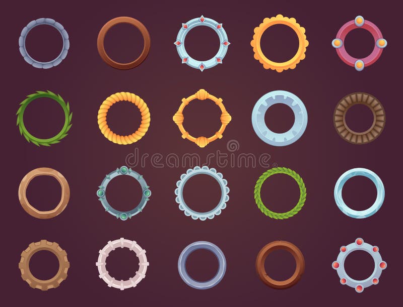 Circle Form for Game. Gui Kit Frames for Game Interfaces Exact Vector ...