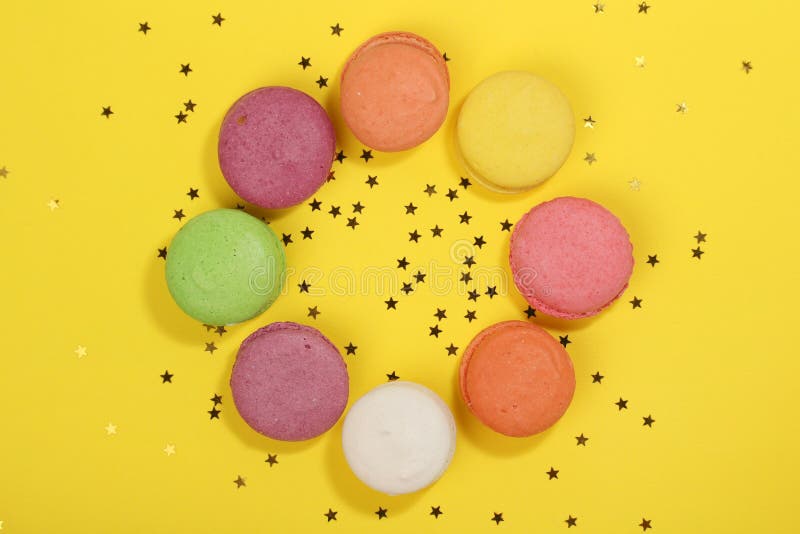 A Circle of Bright Different Macaroons Stock Photo - Image of macaroons ...