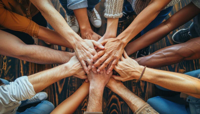 A Circle Formed by People Holding Hands, a Gesture of Unity and ...