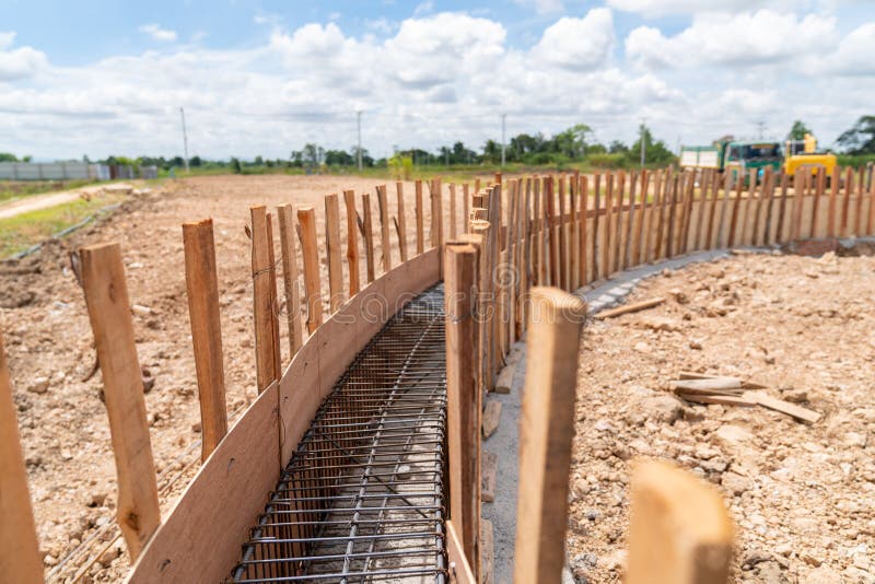 Circle Formwork for Pour Concrete Foundation Water Bin Stock Image ...