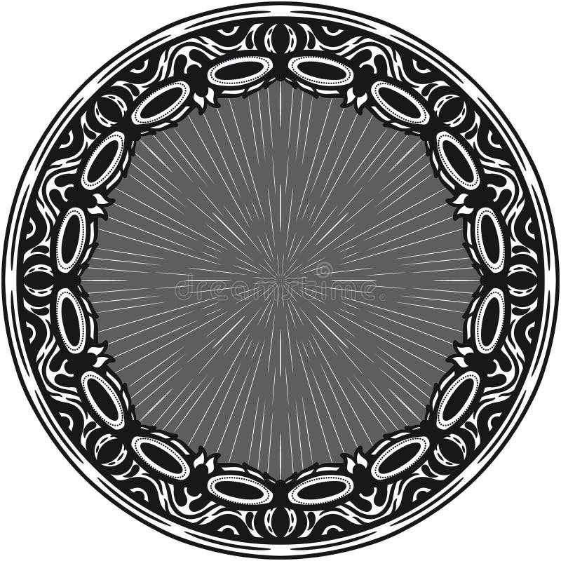 Circle Frame Aesthetics Vintage Design for Ornament Stock Illustration ...