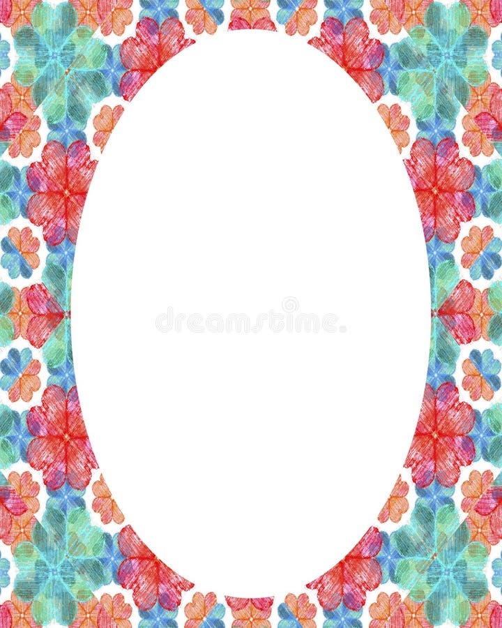 Circle Frame Background with Colorful Decorated Borders Stock ...