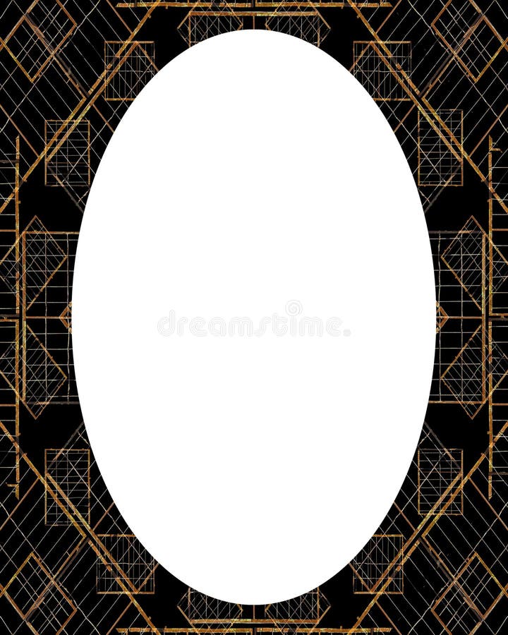 Circle Frame Background with Geometric Borders Stock Illustration ...