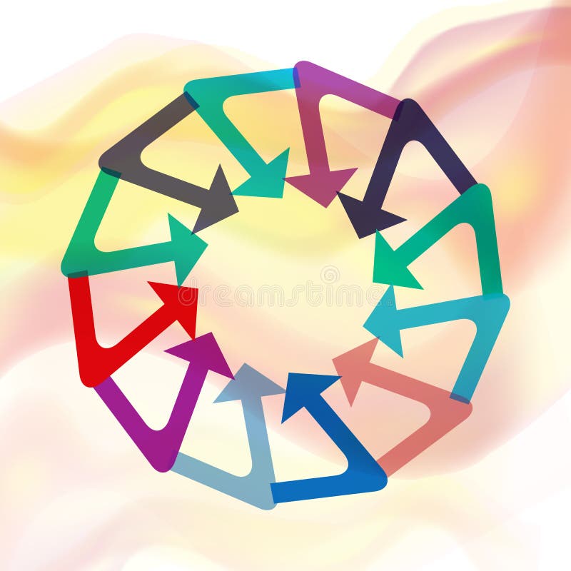 Circle Frame or Border Made of Arrow Symbols Stock Illustration ...