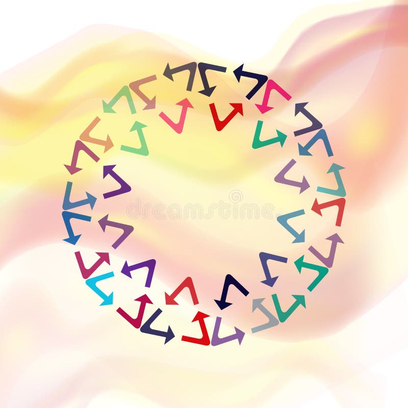 Circle Frame or Border Made of Arrow Symbols Stock Illustration ...