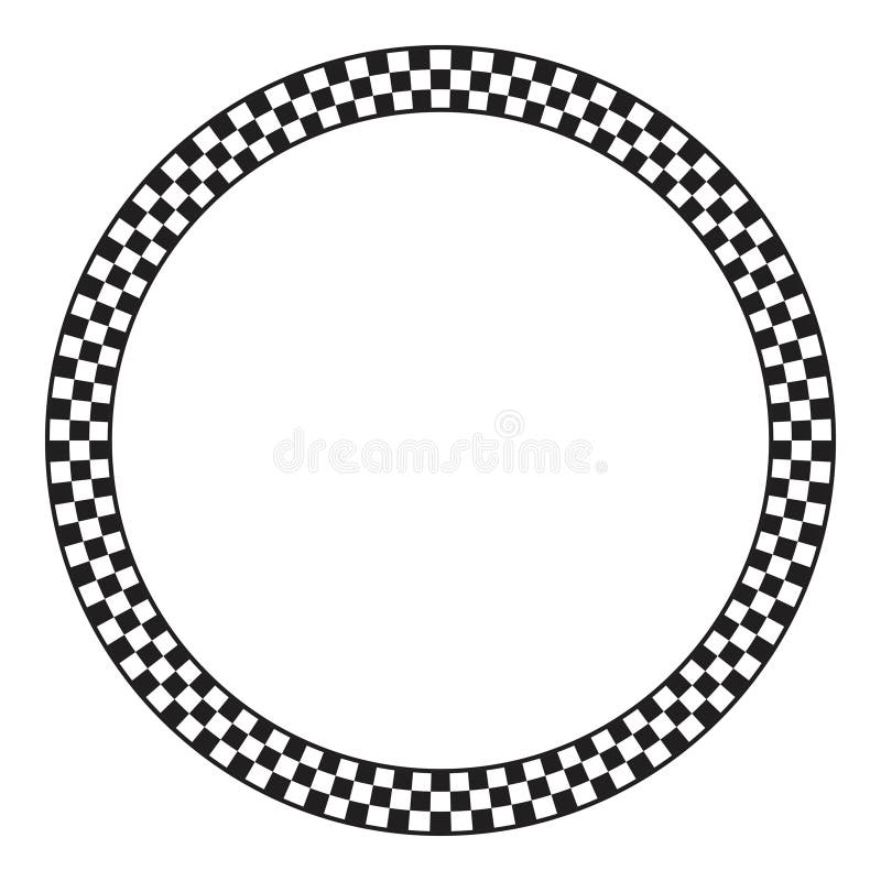 Circle Frame with Checkered Print. Round Framework with Checkerboard ...