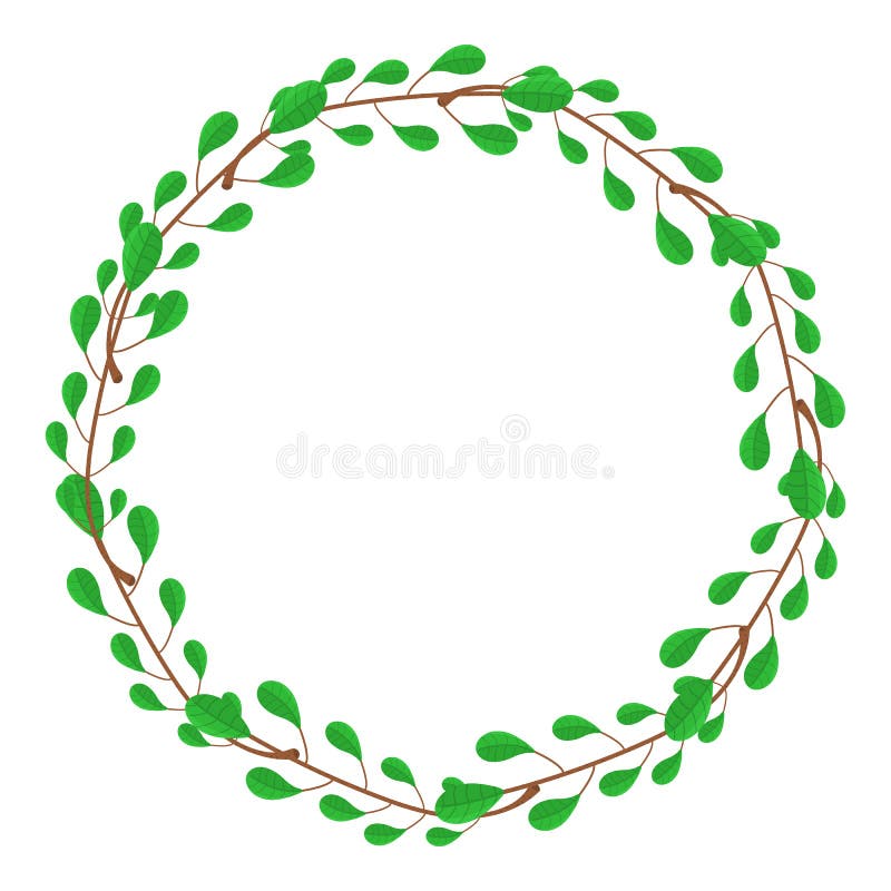 Circle Frame from Green Branches. Wedding Decorations, Invitations ...