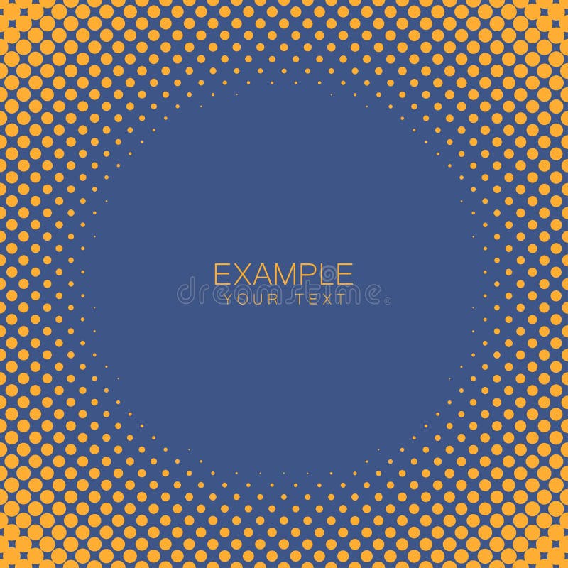 Circle Frame Halftone Abstract Background in Orange and Complement ...