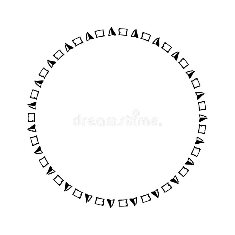 Circle Frame, Hand Draw Sketch Doodle at White Stock Vector ...