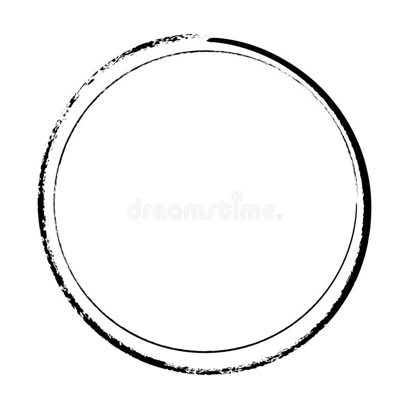 Circle Frame Icon, Grunge Element Border Background Shape Template for ...