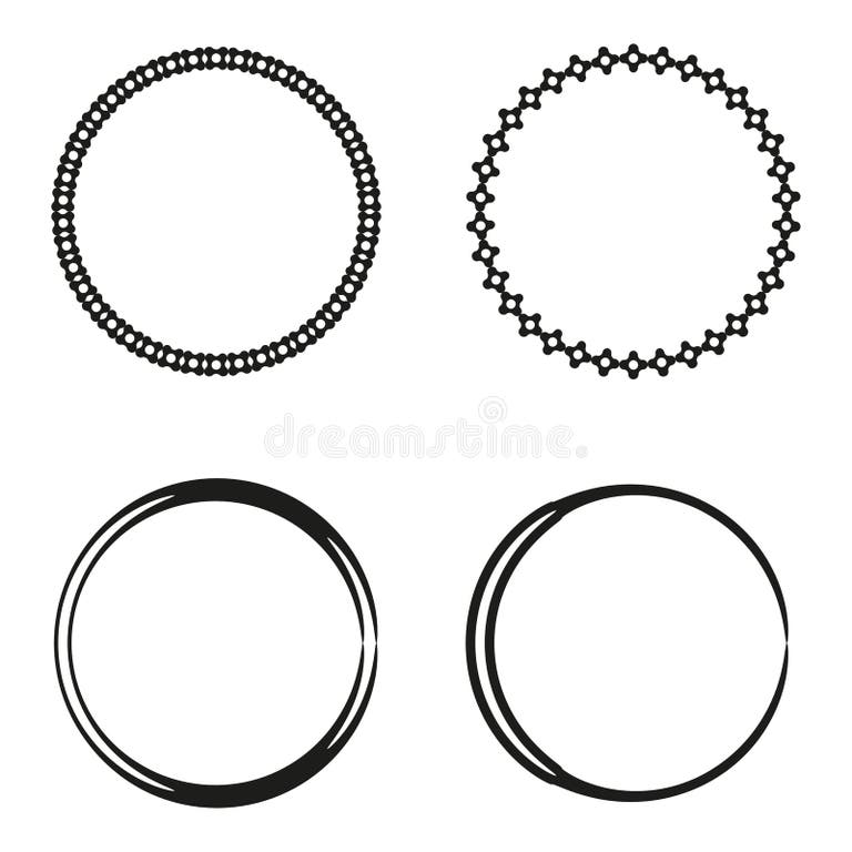 Circle Frame Icon. Thin Line Border. Round Shape Vector. Simple Outline ...