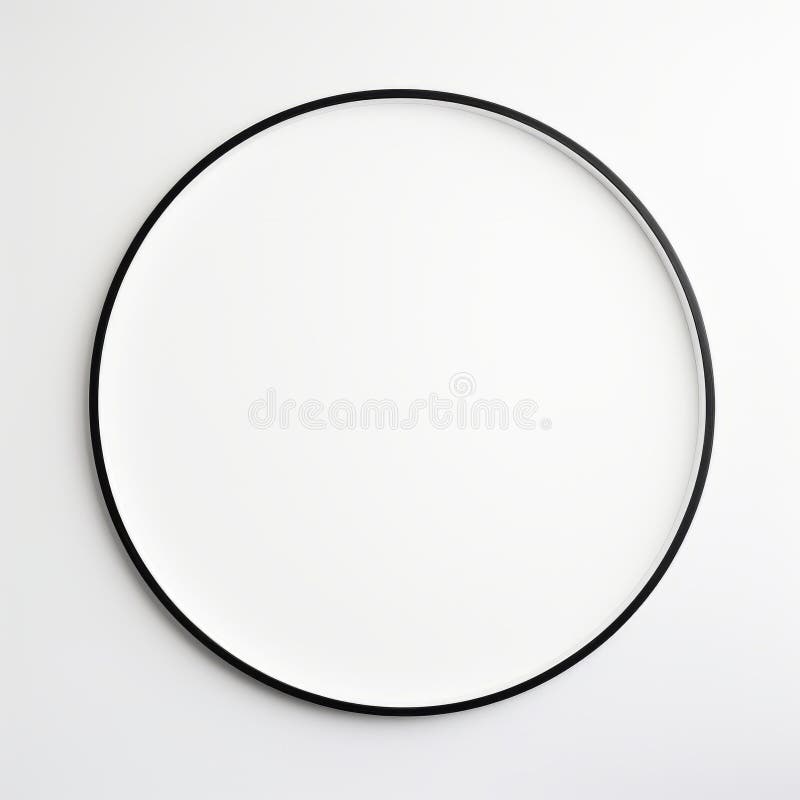 Minimalist Black Circle Frame on White Background Stock Illustration ...